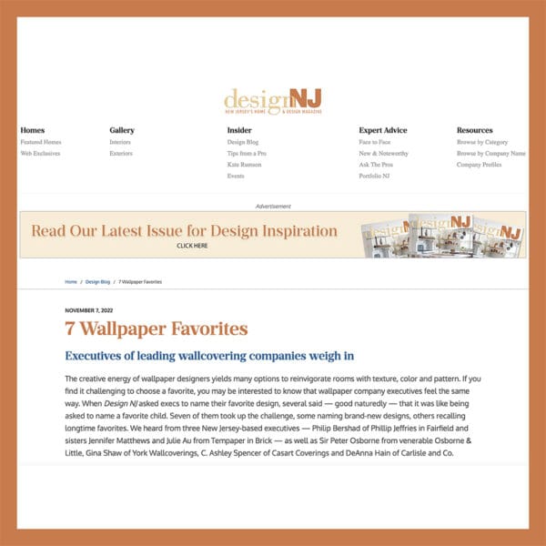 Design New Jersey 7 Wallpaper Favorites | Casart Coverings Press